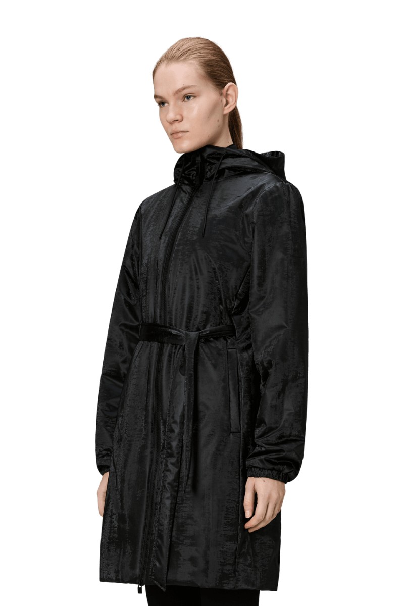 Rains jakna Lohja Long Insulated Curve Jacket Coal - Extraordinary